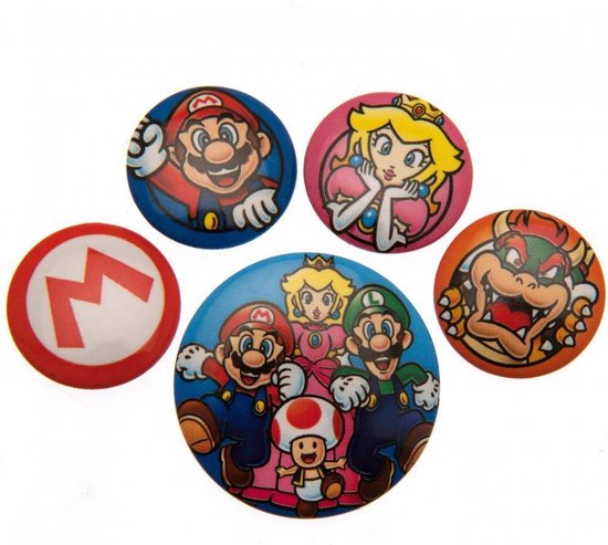 Super Mario - Button Badge Set (Multi-colour) - Nintendo | bol