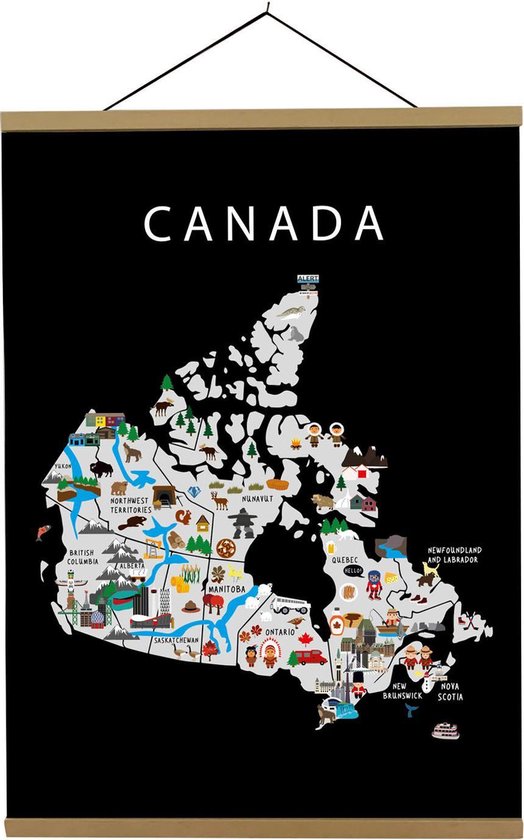 Carte du Canada | Affiche B2 | 50x70 cm | Cartes de la maison | bol.com