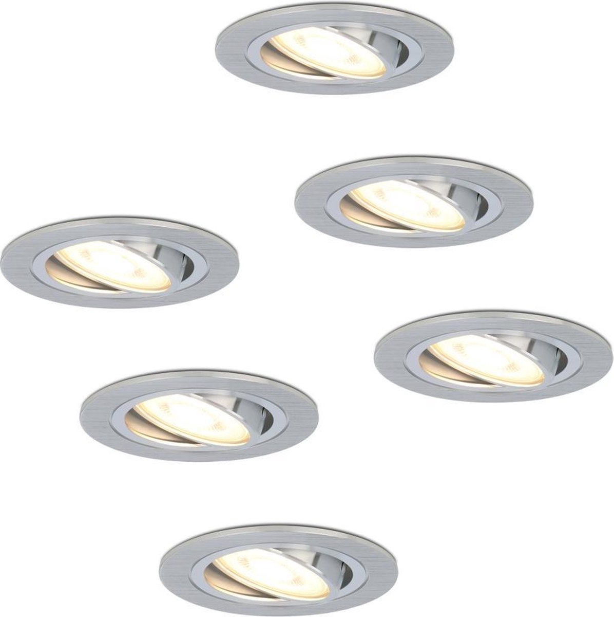 Set van 6 stuks dimbare LED inbouwspots Chandler met 5 Watt spot ...