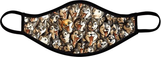 Howling Riot - Niet-Medisch Mondkapje - Vos tussen Roedel Husky's ...