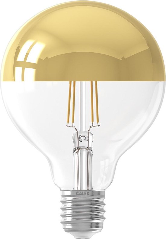 Calex globelamp kopspiegel LED filament 4W (vervangt 40W) grote fitting E27 goud 95mm | bol.com