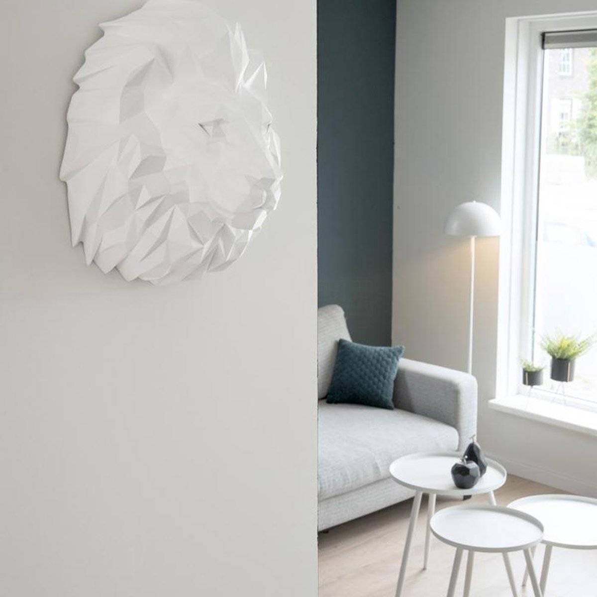 Present Time - Beeld Origami Leeuwenkop - wand | bol.com