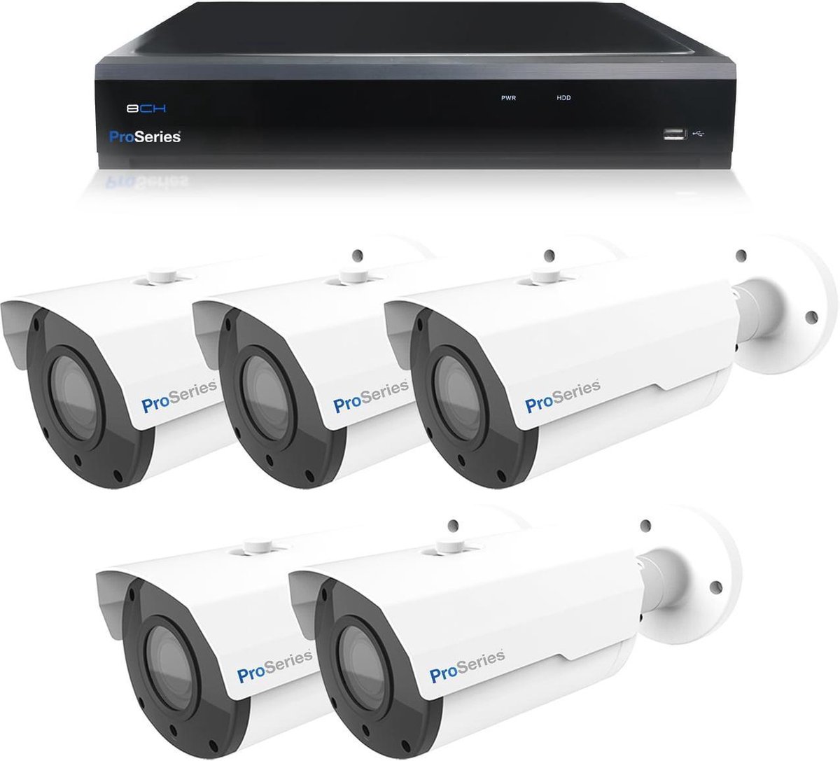 ProSeries Sony camerabewaking set met 5 x 8MP 4K UHD bekabelde Bullet camera | bol.com