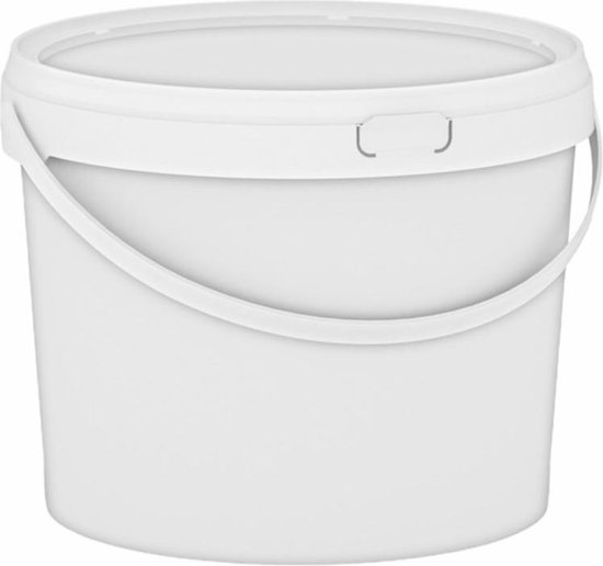 5 x Witte emmers met deksel - 8,7 liter (ø272mm) | bol.com