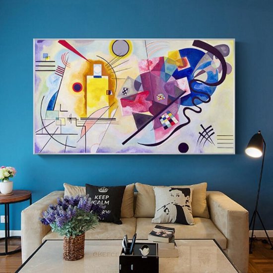 Allernieuwste Canvas Schilderij Wassily Kandinsky Yellow Red & Blue - Moderne Kunst -... | bol