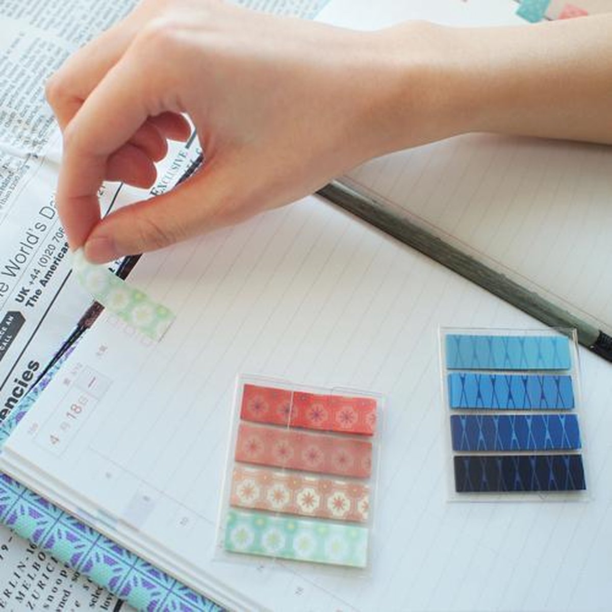 Film index tabs Stick'n clip 45x12 mm, z-note, 4x blauw gekleurde ...