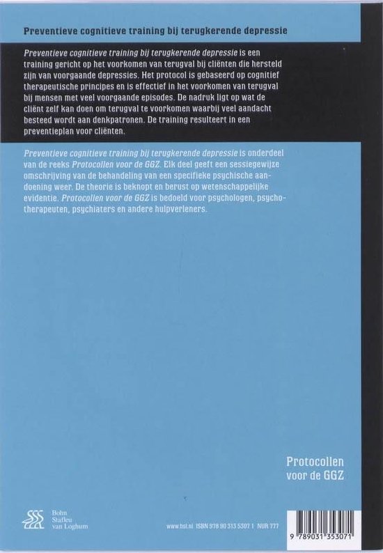 Protocollen voor de GGZ - Preventie cognitieve training bij ...