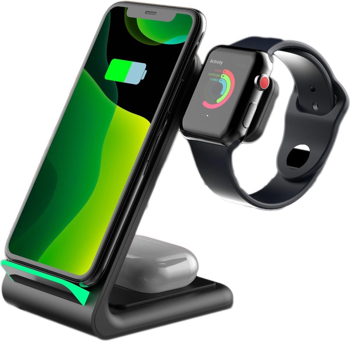 MW® 3-in-1 Draadloze Apple Oplader - Qi Lader voor iPhone, iWatch en ...