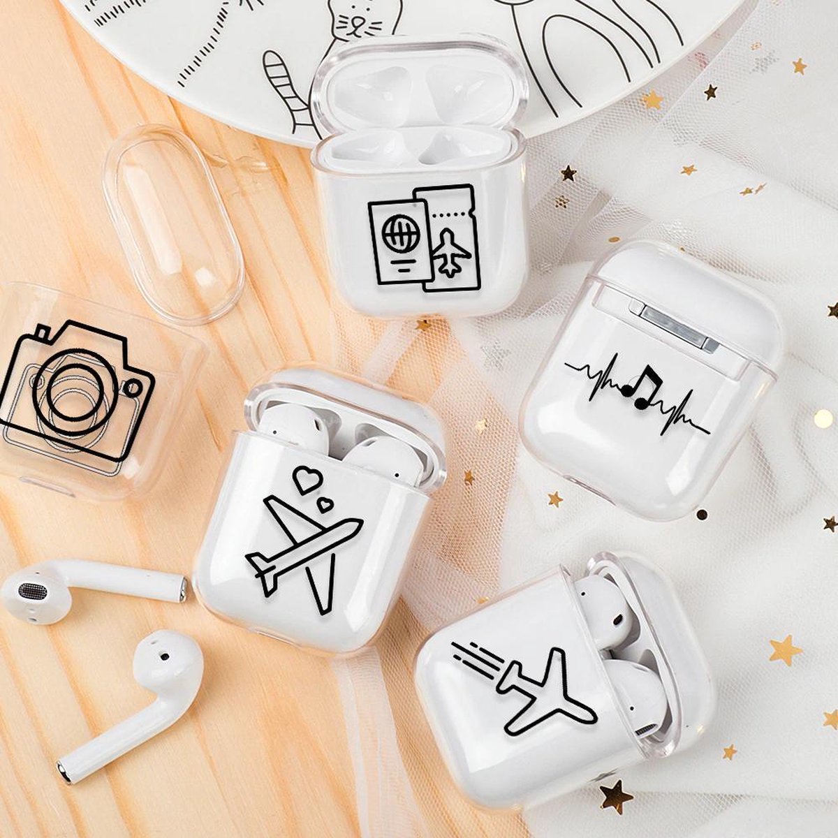 Airpod case transparant - Airplane - geschikt voor airpod 1 & 2 - hard ...