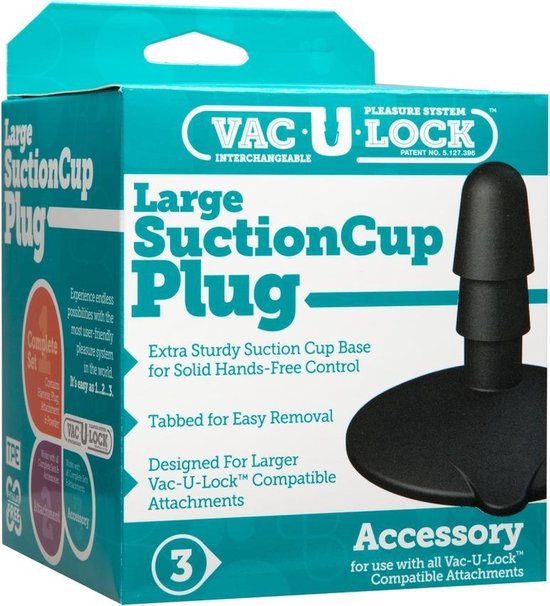 Doc Johnson - Vac-U-Lock - Black Suction Cup Plug - Large | bol