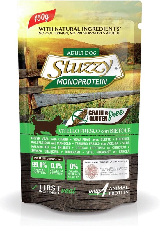 Stuzzy Hondenvoer Monoprotein Graanvrij Kalf - Snijbiet 150 gr | bol