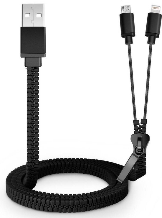 Jupio MicroUSB en Apple Lightning USB kabel - Rits design | bol