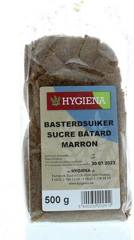 Hygiena Basterdsuiker donker 500 gram | bol