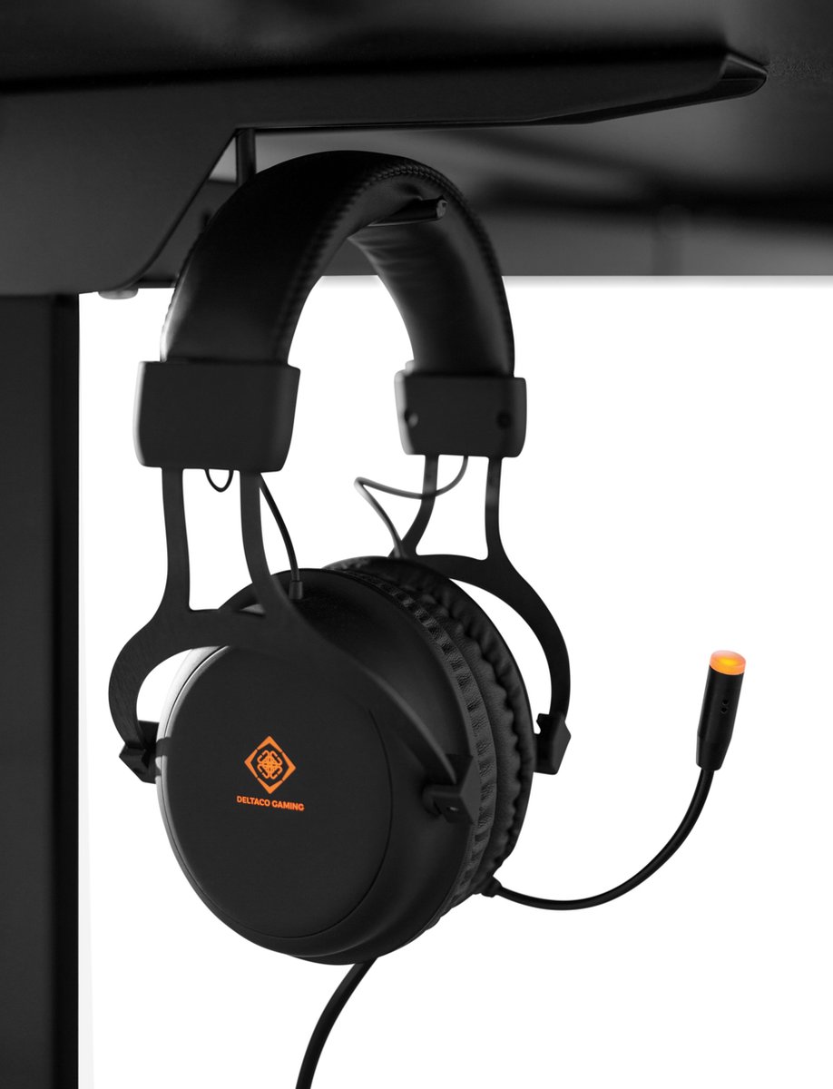 DELTACO GAM-095 Gamingtafel met metalen poten - Met ingebouwde muismat ...