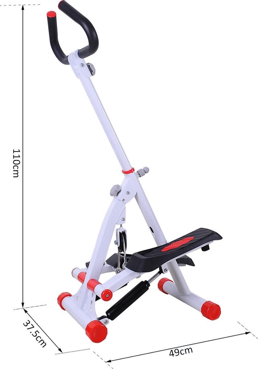 HOMCOM Basic Crosstrainer hometrainer met handvat | Opvouwbaar en ...