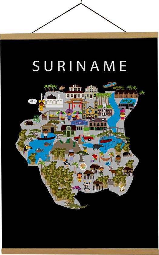 Kaart van Suriname | B2 poster | 50x70 cm | Maison Maps | bol.com