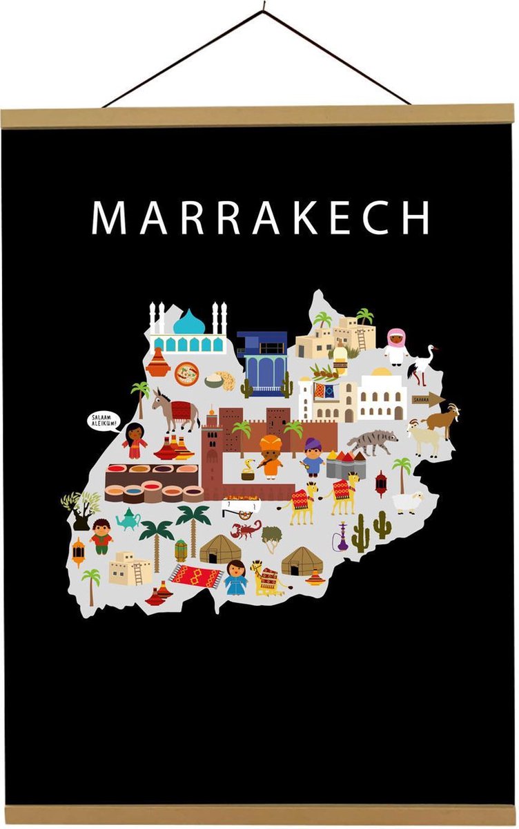 Kaart van Marrakech | B2 poster | 50x70 cm | Maison Maps | bol.com
