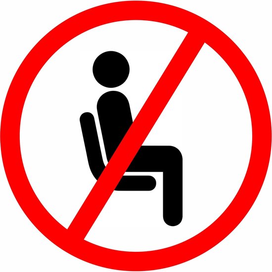 Pictogram Sticker - Verbodsticker - Hier niet zitten - Do not sit here ...