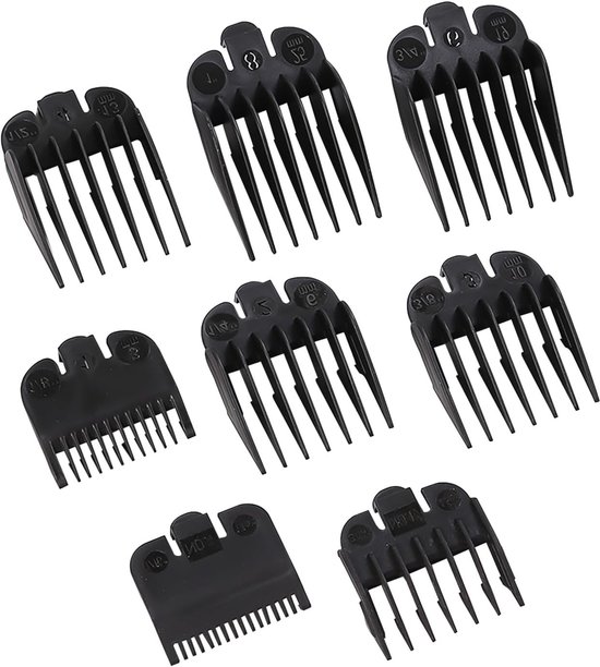 Haar Clippers Set van 8 - Clipper Guards Limit Comb - 1.5 mm tot 25 mm ...