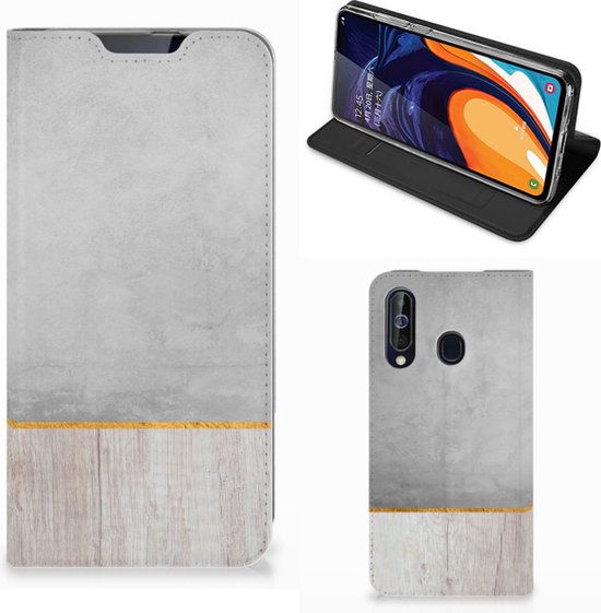 Samsung Galaxy A60 Book Wallet Case Wood Concrete | bol.com