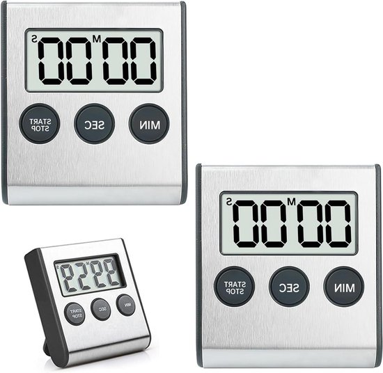 Digitale Timer Set met Luid Alarm en Magnetische Standaard - 2 Stuks Handige... | bol