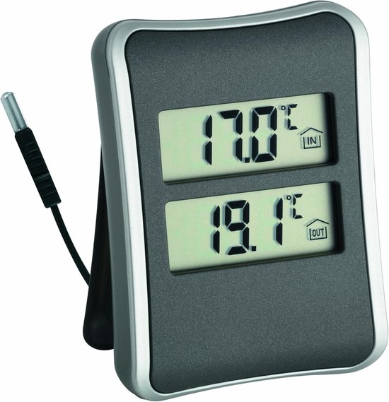 RFWR® Digitale thermometer voor binnen en buiten met kabel, met minimum ...