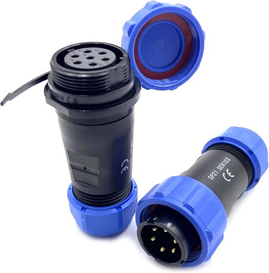 Aviation plug - 6-pin connector - IP68 male and female plug ...