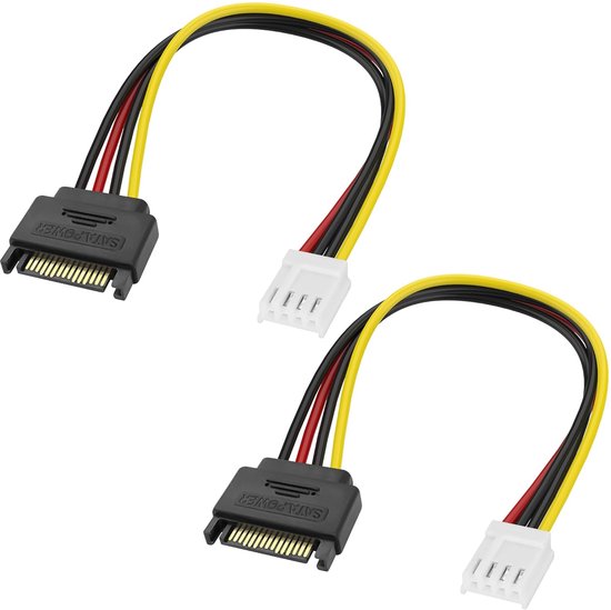 4 Pin Floppy Drive naar 15 Pin SATA Plug Stroomkabel - SATA 15 Pin Plug ...