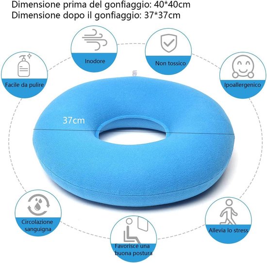 Allecto Plus - Orthopedisch opblaasbaar stuitbeen kussen met pomp voor ...