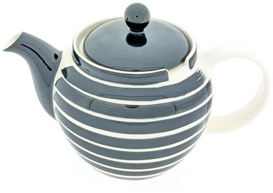 Theepot “Noir Linea” – 1200 ml – Handgemaakt & Handgeschilderd ...