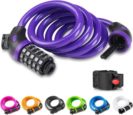 Fietsslot met 5-cijferige code - beveiliging voor fiets en scooter - 1 ...