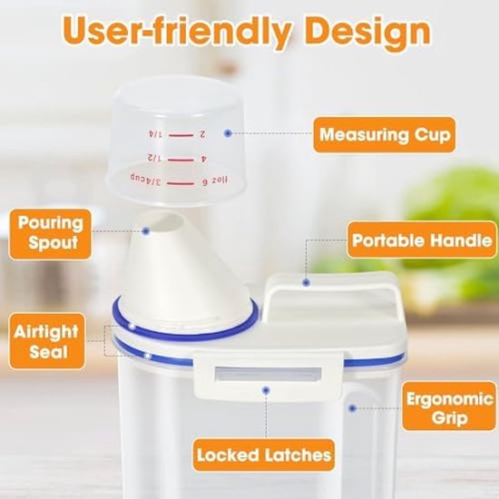 Rice Containers, Portable Grain Containers With Pouring Spout And ...