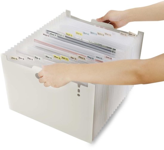 DoocliB A4 documentenmap, uitbreidbare vakken, 24 compartimenten, draagbaar,... | bol