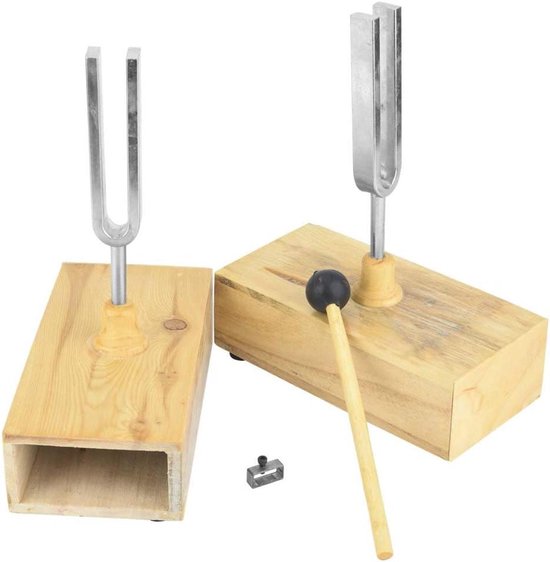 Stemvork 440Hz met houten klankkast en klopper voor nauwkeurige ...