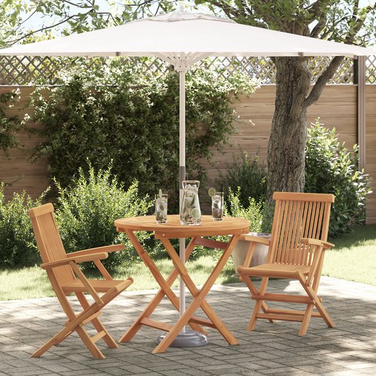 vidaXL - 3-delige - Inklapbare - Tuin - Bistro - Set - Massief - Hout ...