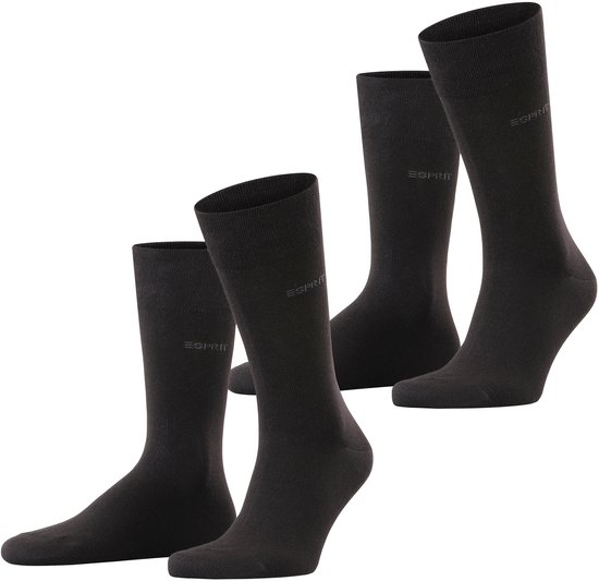Esprit Basic Easy 2-PACK Sokken Heren 17874 3000 black 43-46 | bol