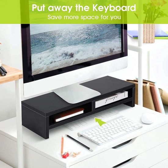 Allecto Plus - Houten Monitor Verhoger 2 Lagen - Desktop Verhoger voor ...