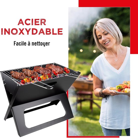 Barbecue - BBQ - Pliable - Foyer et grille séparés - Zwart | bol