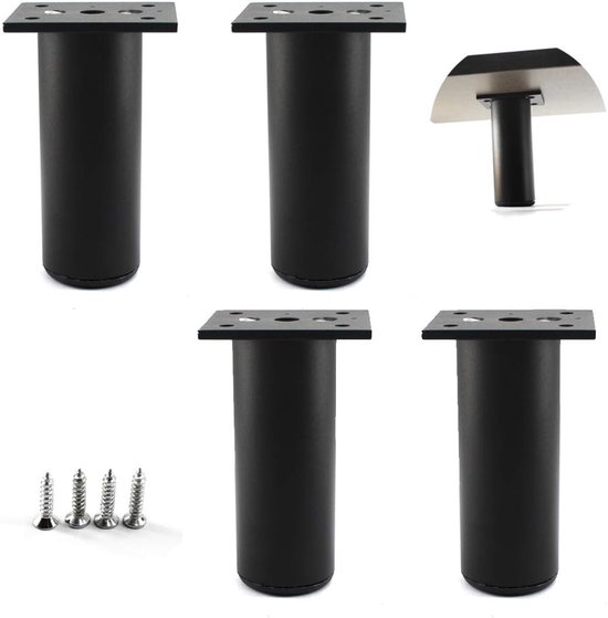 Round Furniture Legs Aluminum Alloy Adjustable Feet for TV Desk Table ...