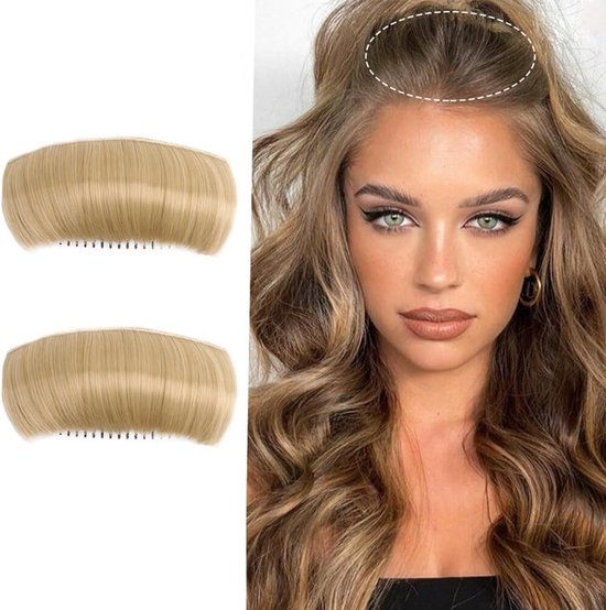 Allecto Plus - Blonde Pluizige Haar Pad Clip Voor Volume Haar - 2 Stuks ...