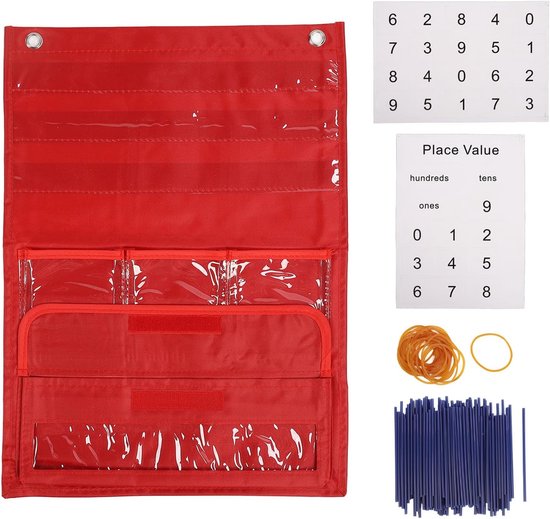 Counting Plaatswaarde Pocket Chart met 200 Stukken Rietjes - Educatief ...