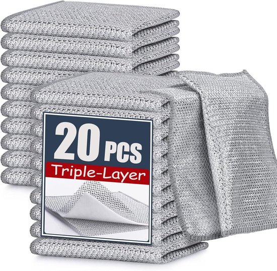 20 stuks staaldraad vaatdoeken - 20×20cm - Drielaagse staaldraad ...