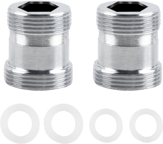 Pack van 2 - Tap Adapters - M22 naar M24 - Messing Tap Adapter - Dubbele Draad Adapter... | bol