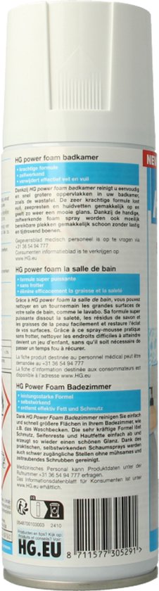 HG - Badkamer - Badkamerreiniger - Power Foam Badkamer - Zelf ...