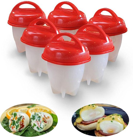 Siliconen eierkoker - Egglettes - 6 stuks - Eieren koken zonder schaal ...