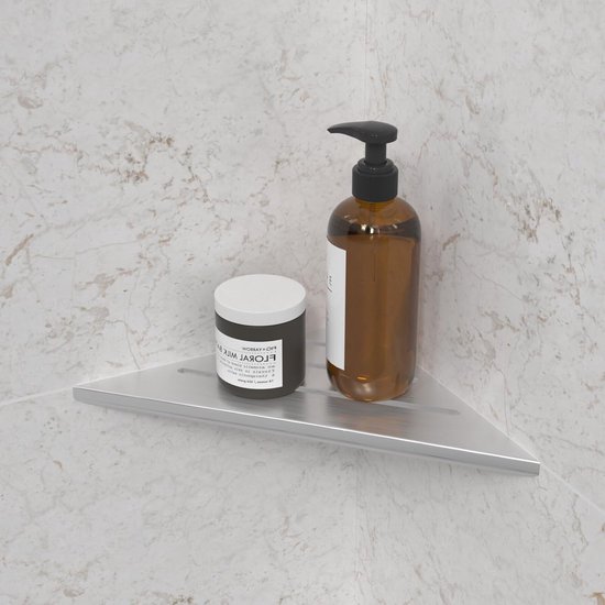 Hoekplank voor badkamer - Doucheplank zonder boren - 35 x 25 cm | bol