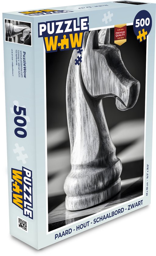 Puzzel Paard - Hout - Schaalbord - Zwart - Legpuzzel - Puzzel 500 ...