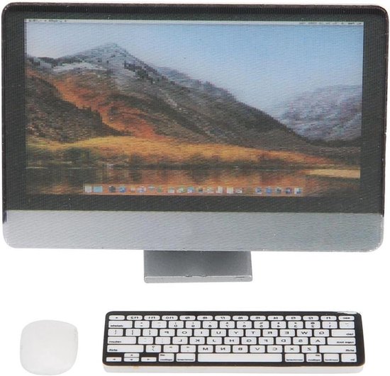 **JGS Premium - Miniatuur computerset voor poppenhuis - computerscherm ...