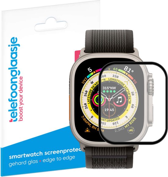 Telefoonglaasje Screenprotector Apple Watch Ultra/Ultra 2 - PMMA - (Dun ...