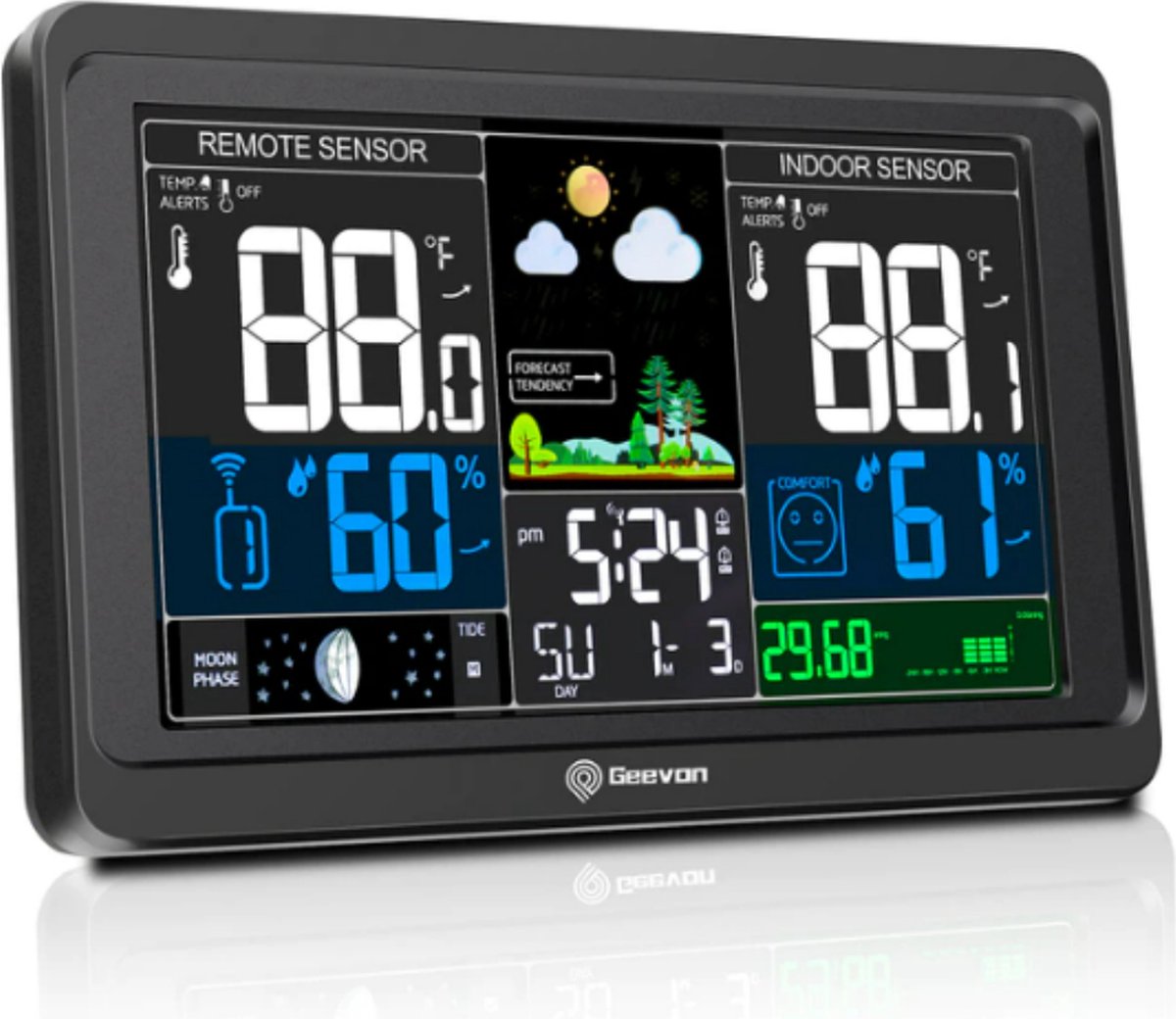 Novoz Weerstation Met Buitensensor - Weerstation Binnen En Buiten ...